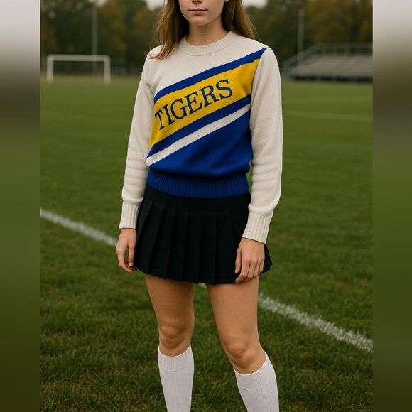 Dehen | Sweaters | Vtg 6s Dehen Varsity Cheer Sweater S Romanticized ...
